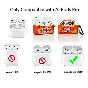 Suublg Silicone Cute Airpods Pro Chocolate Case with Keychain, Cartoon Snacks Potato Chips 3D Candy Design Airpod Pro Accessories Charging Protective Cover Compatible for Airpods (Goldfish)