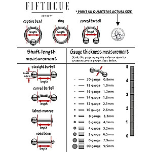 FIFTH CUE 14G Opal Glitter Prong Set 316L Surgical Steel Belly Button Rings (Whitish)
