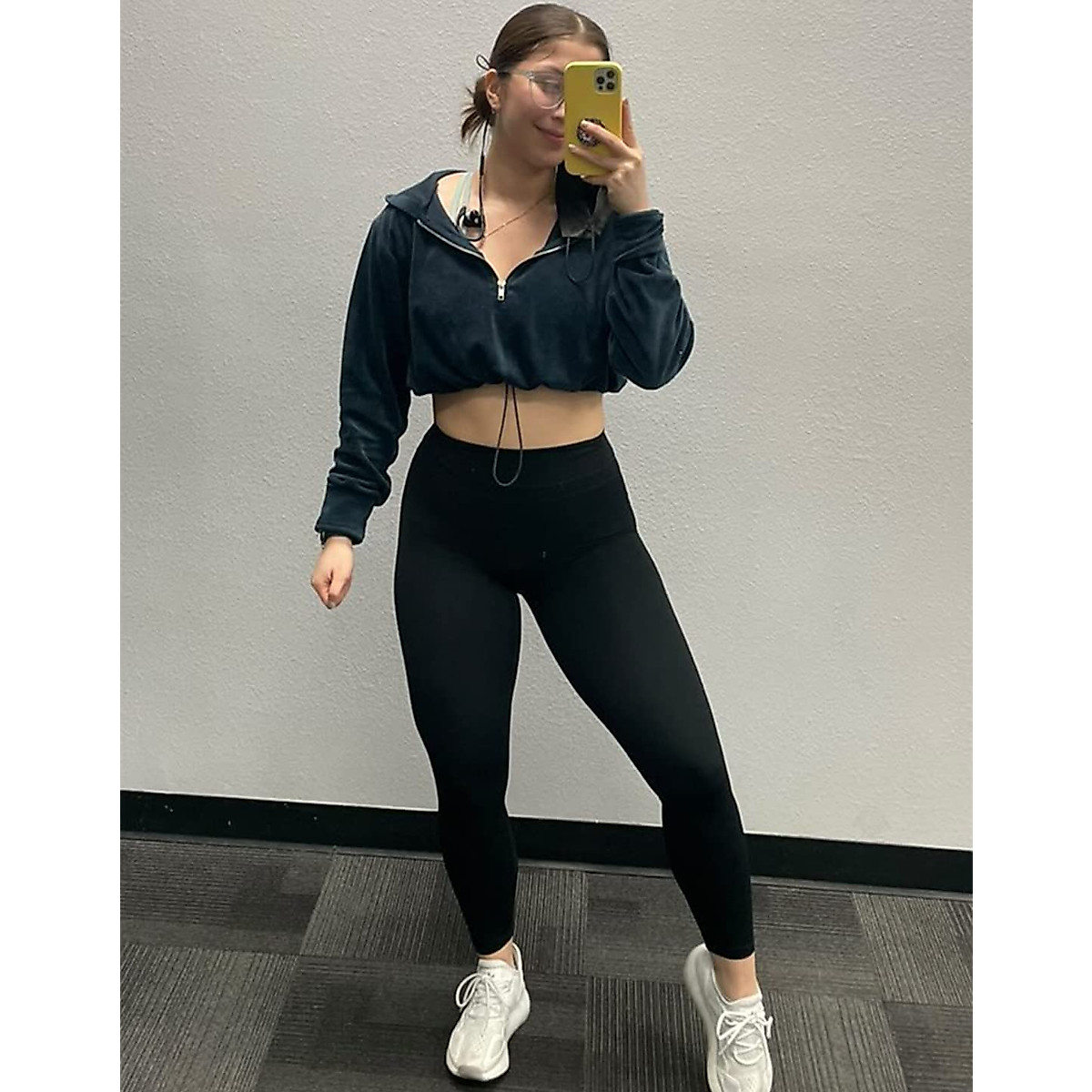 TomTiger Yoga Pants for Women 25''- High Waist Workout Leggings Tummy Control Butt Lifting Booty Tights 7/8 (Black,M)