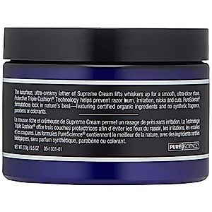Jack Black - Supreme Cream Triple Cushion Shave Lather - PureScience Formula, Macadamia Nut Oil and Soy, Luxurious Shaving Cream, Hydrates Skin, Reduced Razor Burn- 9.5 oz.
