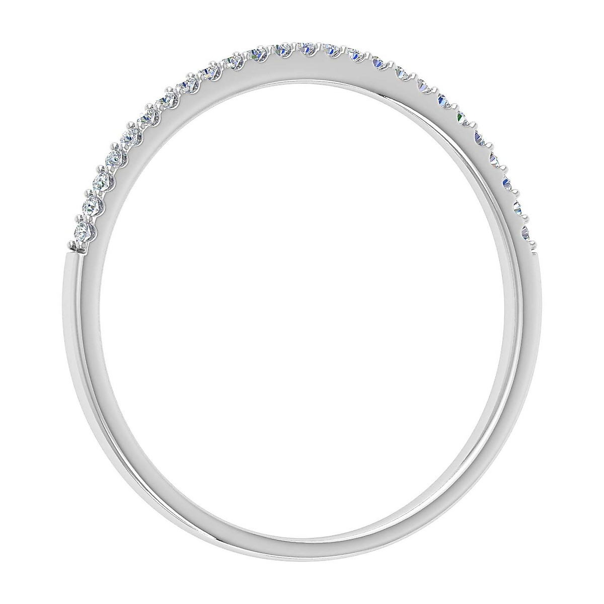 0.08 Carat Diamond Wedding Anniversary Stackable Ring in 925 Sterling Silver - IGI Cert (Ring Size 7)