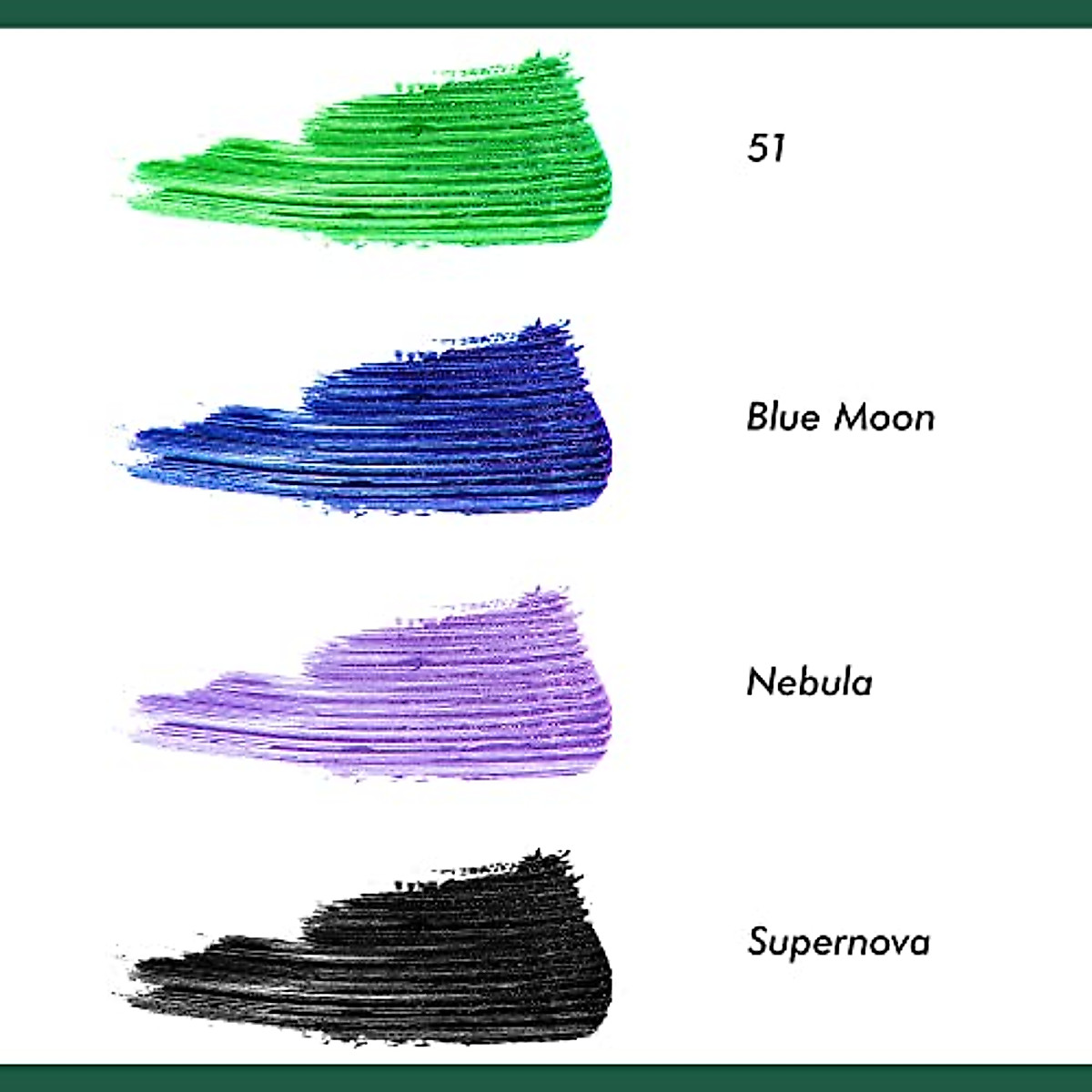 Lime Crime Astronomical Volumizing Vegan Mascara, 51 (Kelly Green) - Easy-to-Apply Creamy Formula with Bold & Full Lashes - Fiber Brush Separates and Defines for Instant Volume - Vegan & Cruelty Free