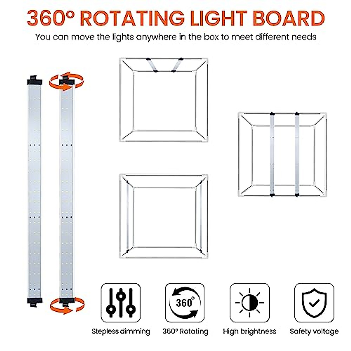 HitTopss Photo Studio Light Box for Photography, 24"x24"x24" Professional LightBox Shooting Tent Kit with 6 Color Backdrops for Jewelry and Product Photography