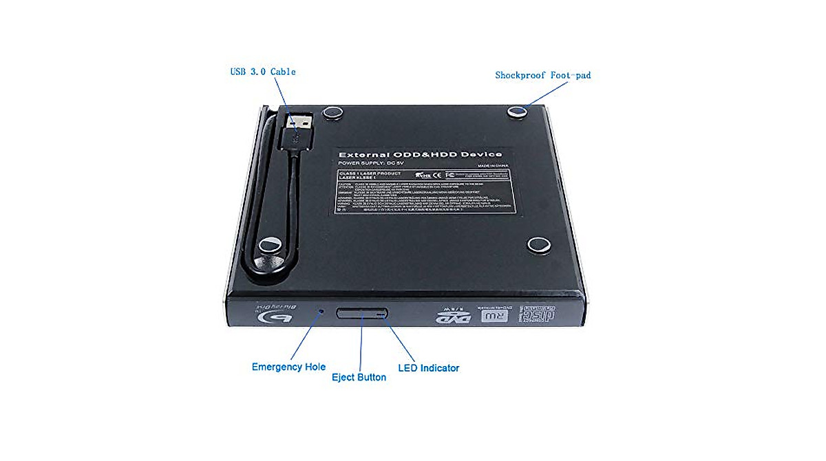 Portable Region Free Blu-ray Burner for Laptops & Desktops