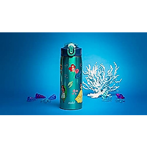 Zak Designs Disney Princess Water Bottle for Travel and At Home, 19 oz Vacuum Insulated Stainless Steel with Locking Spout Cover, Built-In Carrying Loop, Leak-Proof Design (Disney Princess)