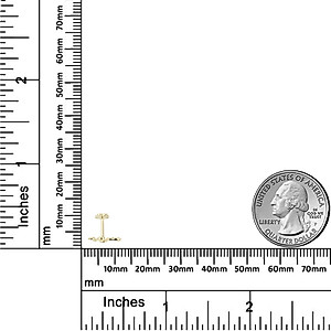 AVORA 14K Yellow Gold Snake Cartilage Piercing Flat Back Earring Body Jewelry (18 Gauge)