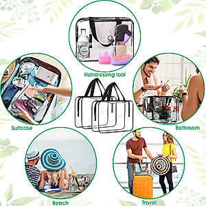 Reginary 10 Pack Large Clear Cosmetic Makeup Bag with Zipper and Handle Travel Toiletry Pouch PVC Plastic Zippered Toy