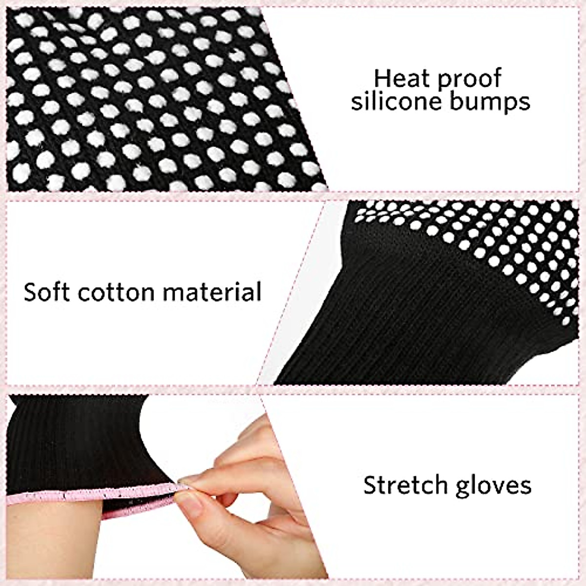 TPYQdirect Professional Heat Resistant Gloves Proof Glove Blocking for Curling Iorn Flat Iron Wand, White Black, 1 PCS