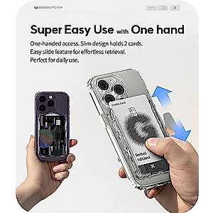 GOOSPERY Clear Bumper Case with Magsafe Magnetic Card Holder Compatible with iPhone 14 Pro, Shockproof Phone Cover with Reinforced Inner Corners, Clear