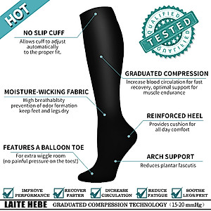 Compression Socks For Women& Men circulation(8 Pairs),Socks-Best for Running,Sports,Hiking,Flight travel,Pregnancy
