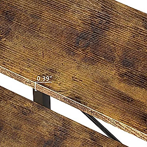 Easyzon 5 Tier Bookshelf and Bookcase, Rustic Industrial Bookshelf, Large Etagere Bookshelf Open Display Shleves with Metal Frame for Living Room Bedroom Home Office