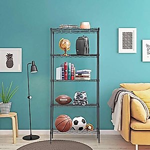 5 Tier Wire Shelving Unit Metal Storage Shelves Heavy Duty Metal Shelf Organizer Layer NSF Certification Commercial Grade Utility Rack for Bathroom Office Kitchen Garage Restaurant (14"Dx24"Wx60"H)