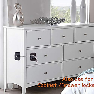 Refrigerator Lock,Fridge Lock with Keys,Freezer Lock and Refrigerator Lock for Child Proof(Fridge Lock-Black 1Pack)