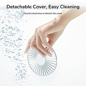 JISULIFE Handheld Fan with 30 Hours of Cooling, 6000mAh Battery, USB Rechargeable Portable Fan for Travel, Makeup, Concerts & Commute – Stay Cool Everywhere (White)