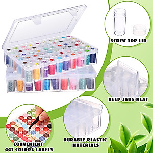 Willinglong 1 Pack Diamond Art Storage Containers Set, Grids Bead Organizer Box with Diamond Painting Accessories Labels for Diamond Art DIY Dot Craft Bead Jewelry Storage