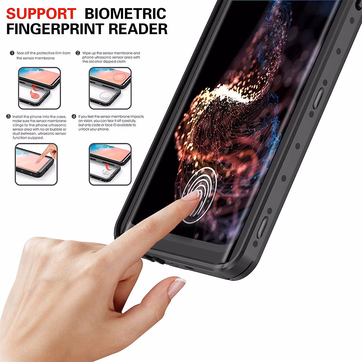 GOLDJU Samsung Galaxy S10 Plus Waterproof Case,S10 Plus Built in Screen Protector 360° Full Body Protective Shockproof Dirtproof Sandproof IP68 Underwater 6.4