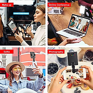 Newmowa RGB Video Light Portable LED Light for Phone, Tablet, Laptop, 360° Full Color CRI 95+ Dimmable 2500K-8500K, 2000mAh Rechargeable LED DSLR Lighting for Selfie, Makeup, Video Conference, TikTok