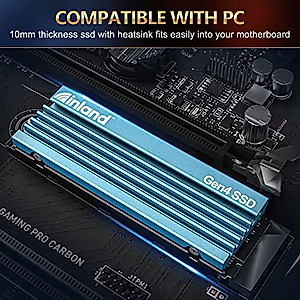 INLAND 1TB Gaming Performance Plus NVMe Internal Gaming SSD Solid State Drive with Heatsink Optimized for PS5 - Gen4 PCIe, M.2 2280, DRAM Cache, 176-Layer TLC 3D NAND Flash, Up to 7000MB/s