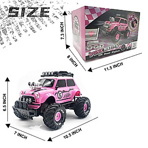 10Leccion Remote Control Car for Girls, 2.4Ghz Pink RC Cars for Daughter with Two Rechargeable Batteries, Radio Controlled Vehicle for Toddlers Kids, Birthday R/C Toys for Granddaughter