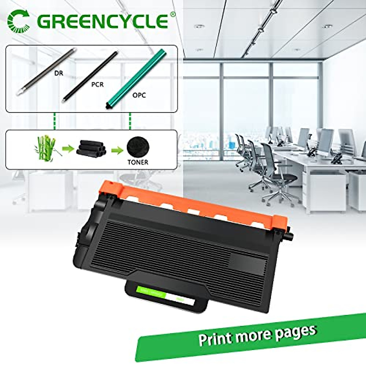 greencycle TN850 Toner Cartridge Replacement Compatible for Brother DCP-L5500DN/L5600DN/L5650DN HL-L6200DW/L6200DWT/L5200DWT/L5200DW/L5100DN/L5000D MFC-L5850DW/L5900DW Printer (Black,10 Pack)