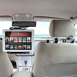 iKross Universal Car Tablet Mount Holder Headrest Backseat Extendable Mount Compatible with Apple iPad, iPhone, Tablet, Smartphone, Nintendo Switch with Dual Adjustable Positions