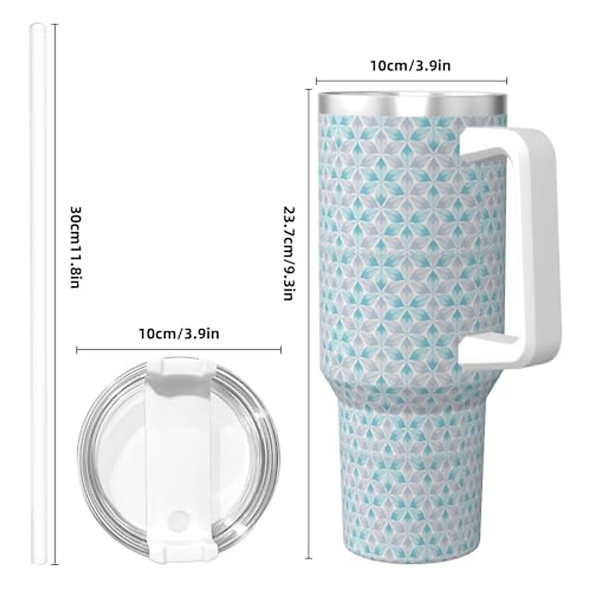 HULIBIN Tropical Hibiscus Flowers Print Double Deck Stainless Steel Travel Coffee Cup With Lid 40 Oz Ice Bully Cup