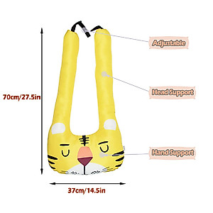 KAKIBLIN Multifunctional Portable Nursery Pillows for Car Seat, Head Support Stroller Pillow, Soft Organic Cotton Toddler Pillows for Sleeping and Feeding, Perfect for Travel, Toddler Cot,Yellow