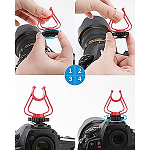 Moukey MCM-1 Video Microphone, Camera Microphone with Shock Mount, Windshield, Professional Vlogging Kit for iPhone, Android Smartphone, DSLR Camera & Camcorder, Battery-Free Shotgun Mic