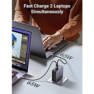 UGREEN 140W USB C Charger, Mac Book Pro Charger Foldable Nexode PD3.1 PPS 3-Port Fast GaN Laptop Wall Charger Power Adapter Compatible with MacBook Pro 16'', Dell XPS, Chromebook (with 240W Cable)