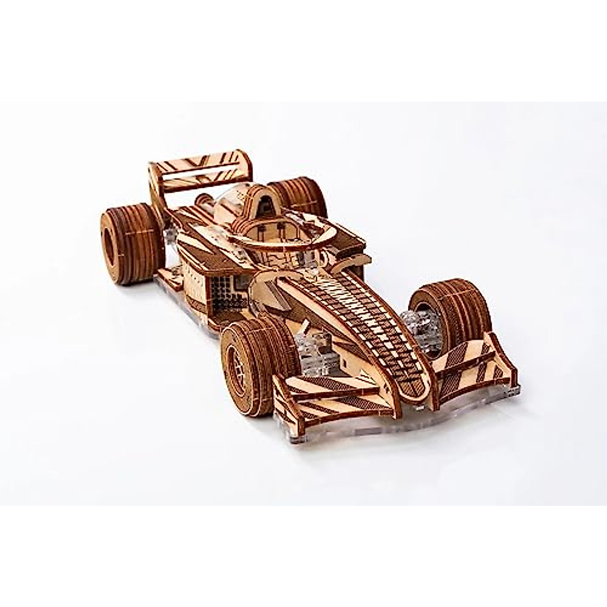 Mechanical Veter Models Wooden and Plastic 3D Puzzle Racer V3 Formula One F1 Racing Car Self-Assembly Set