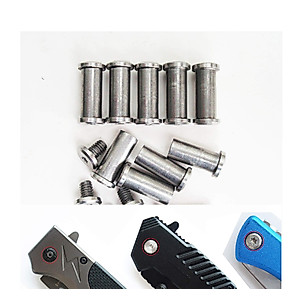 AOHOCA Pocket Knife Pivot Pin,Folding Knives Screw and Bolts,EDC Knifemakers Corby Fasteners Rivets,DIY Knife Handle Studs,Pack of 10 (0.236")