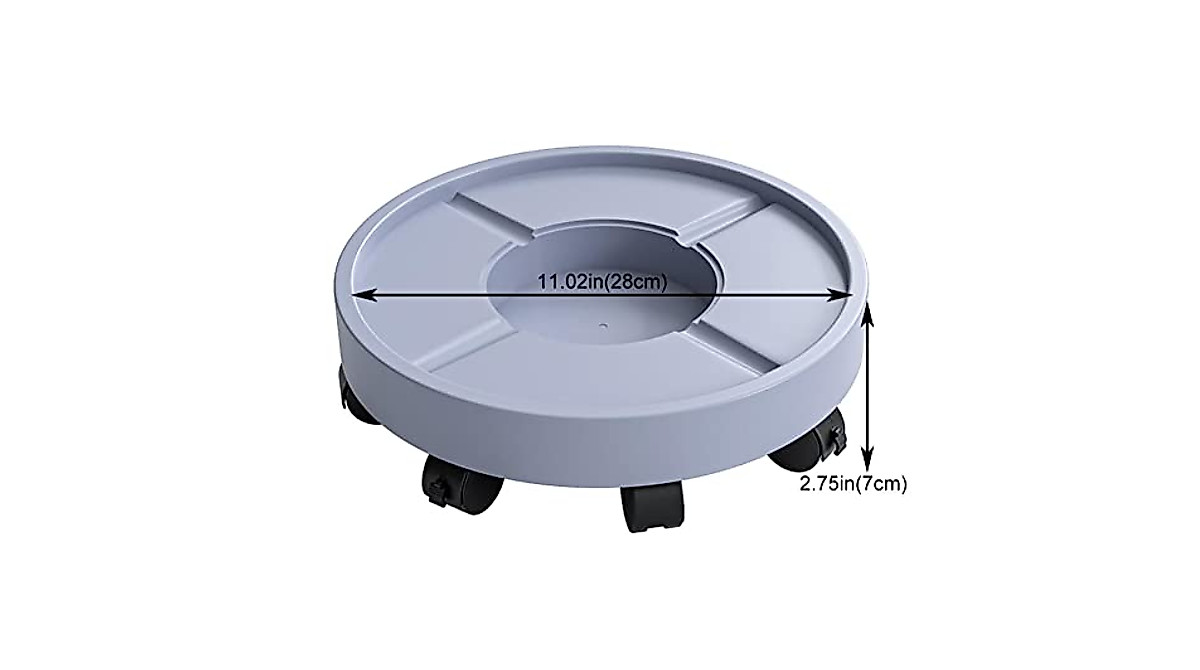 RUDINO Plant Caddy with Wheels - Durable Rolling Planter Stand