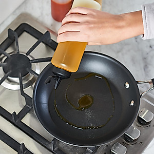 MIGHTY STRONG 16 OZ Condiment Squeeze Bottles for Sauces - Squirt Bottles for Liquids, Easy Pour Sauce Bottles with Leak Proof Snap Cap, Condiment Bottles, Plastic Squeeze Bottles (Classic, 6, Count)