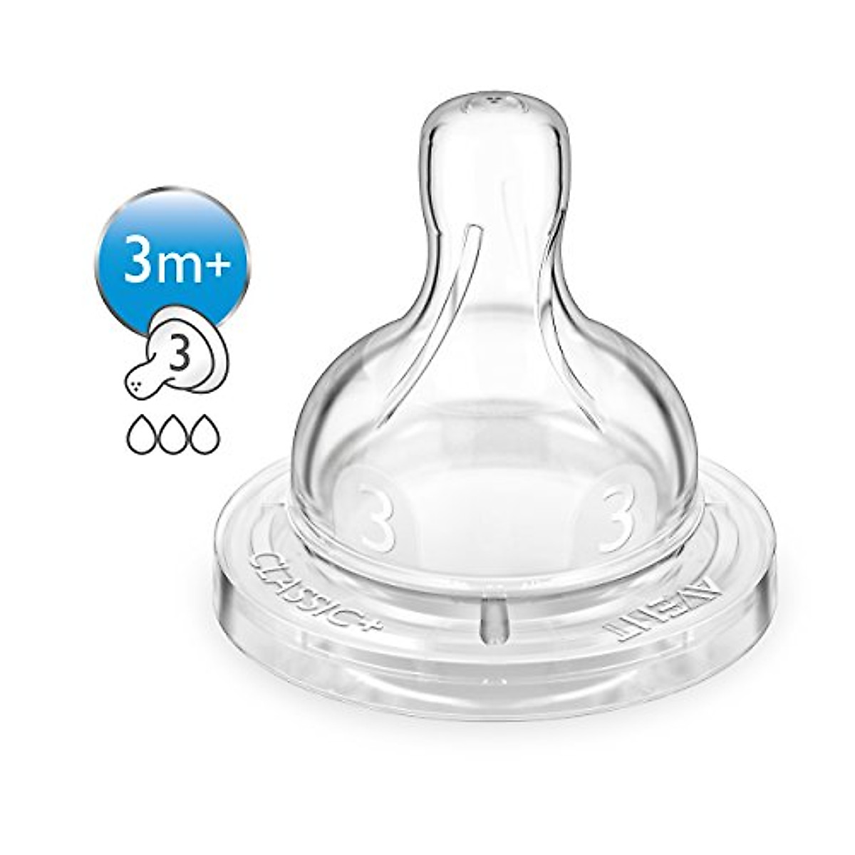 Philips Avent Anti-colic Baby Bottle Medium Flow Nipple, 4pk, Flow 3, SCF423/47