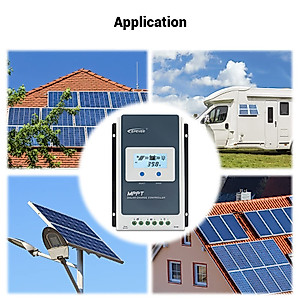 EPEVER 20A Solar Charge Controller MPPT 12V / 24V Auto Max.PV 100V Input Negative Ground Solar Panel Charge Regulator with MT50 Remote Meter Temperature Sensor RTS & PC Communication Cable RS485