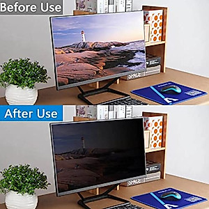 DAUERHAFT 21.5in Computer Screen Filter, Removable 16:9 Aspect Ratio Widescreen Laptop Monitor, Eye Protection Anti Glare Blue Light Slide Mount Tabs Cover Screen Protector for Work Spaces