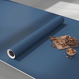 VIOPVERY Blue Wallpaper Peel and Stick 15.7"x393" Solid Blue Wall Paper Pull and Stick Contact Paper for Cabinets Waterproof Self-Adhesive Wall Covering for Bedroom Countertop Desk Decor