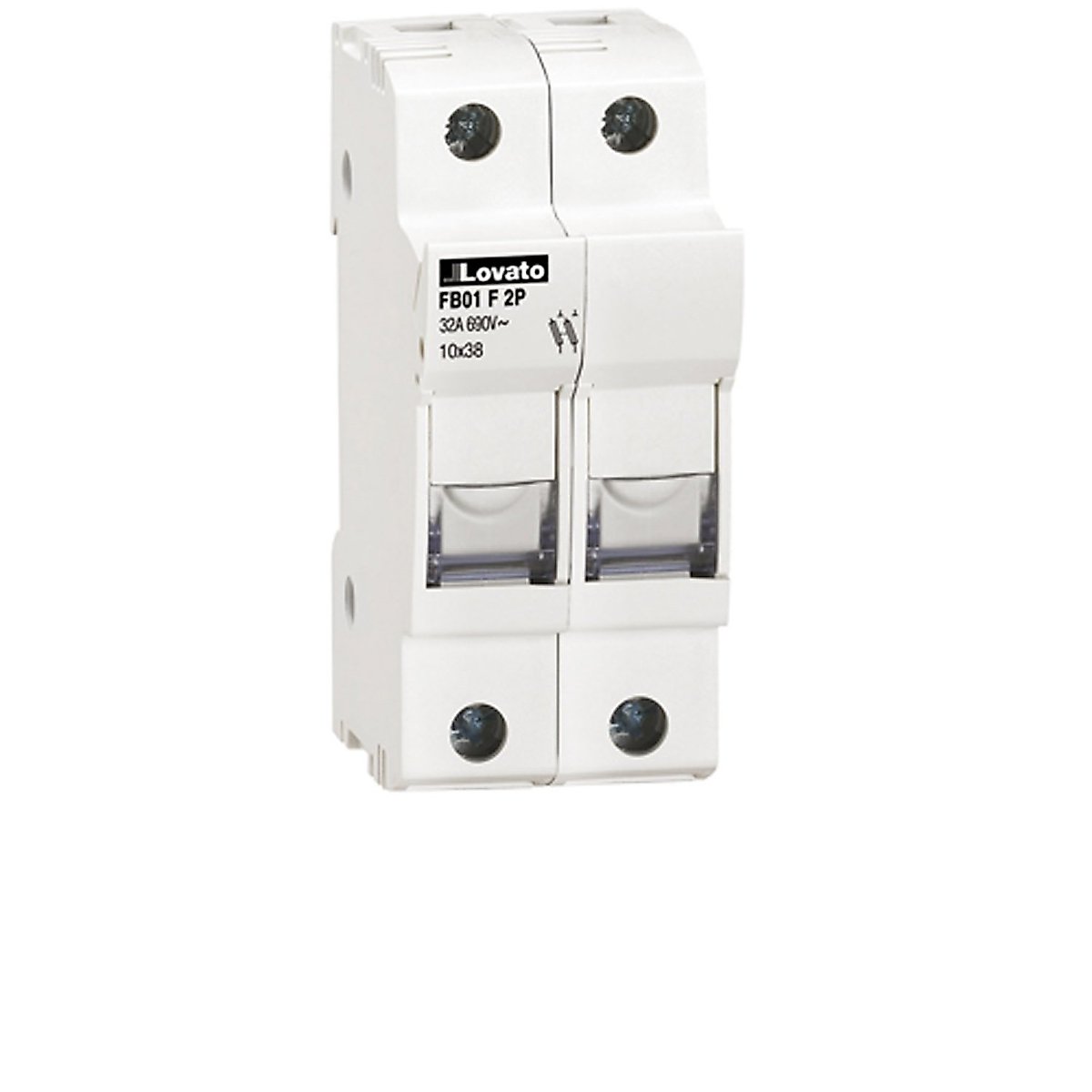 Automation Systems Interconnect ASI AFB01F2P DIN Rail Mounted Midget Fuse Holder, 2 Pole, 10 x 38 mm, 13/32" Diameter x 1.5" Length, 18 to 8 AWG, 30 Amp, 600V