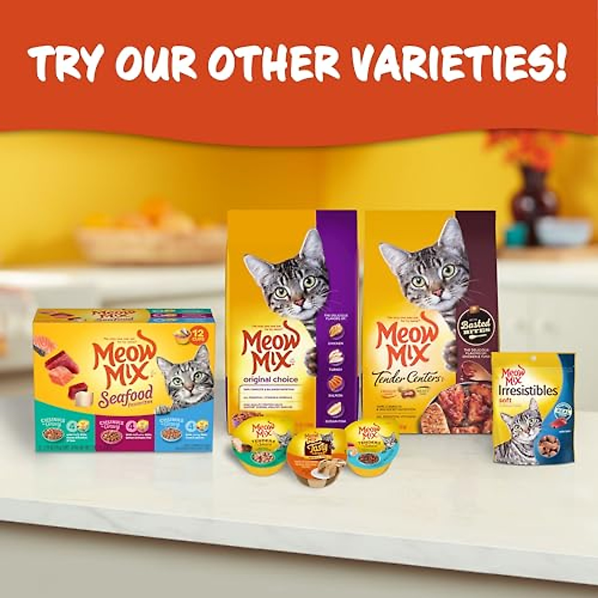 Meow Mix Seafood Favorites Chunks in Gravy Wet Cat Food Variety Pack, 2.75 Ounce (Pack of 12)