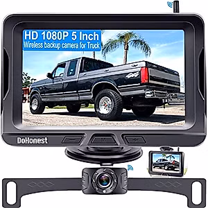 DoHonest Wireless Backup Camera for Car with 5" Monitor, HD 1080P No Delay Bluetooth Backup Camera System for Truck Pickup Minivan Support Add Second RV Camera DIY Installation to Avoid Drill Hole S4