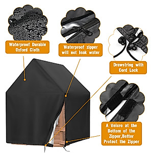 Andacar Outdoor Playhouse Cover, Waterproof Wooden Kids Playhouse Cover for Kids Outside Dustproof Play Houses Cover All-Weather Protector Black- 57" L x 57" W x 63" H
