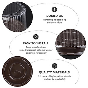 10 Pack 6-Inch Reusable Transparent Round Plastic Cake Boxes – Ideal for Cookies, Cheesecake, Bakery Packaging, and Mousse
