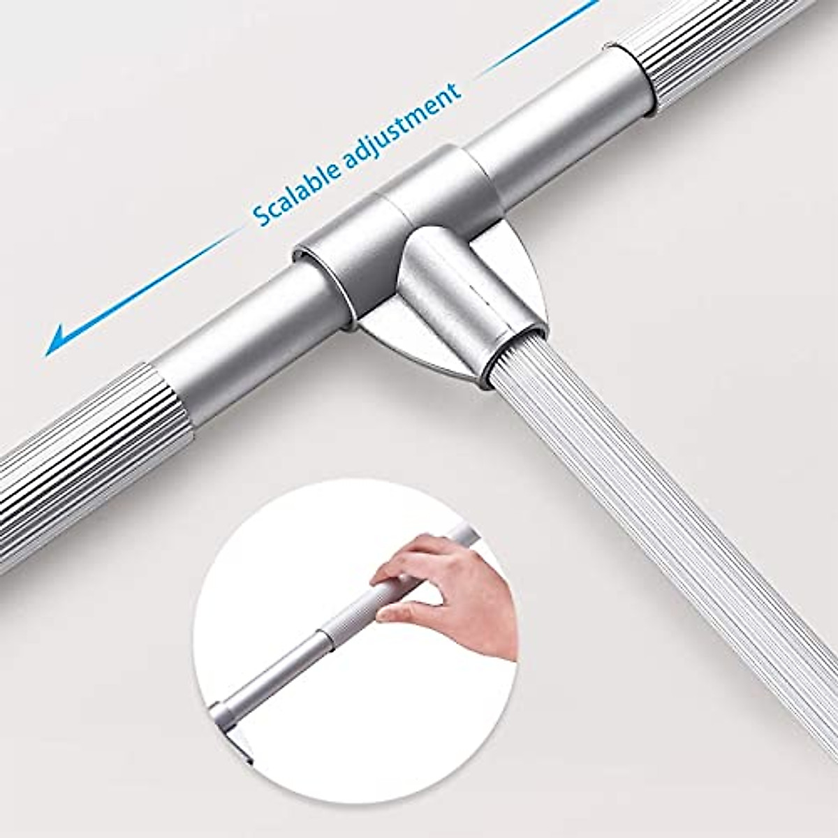 Closet Clothes Rail Drop-Down Wardrobe Hanging Rail, Adjustable Wall-Mounted Wardrobe Slide Rail Soft Reset, Saving Space, Bearing 30KG (Size : 600-830mm)