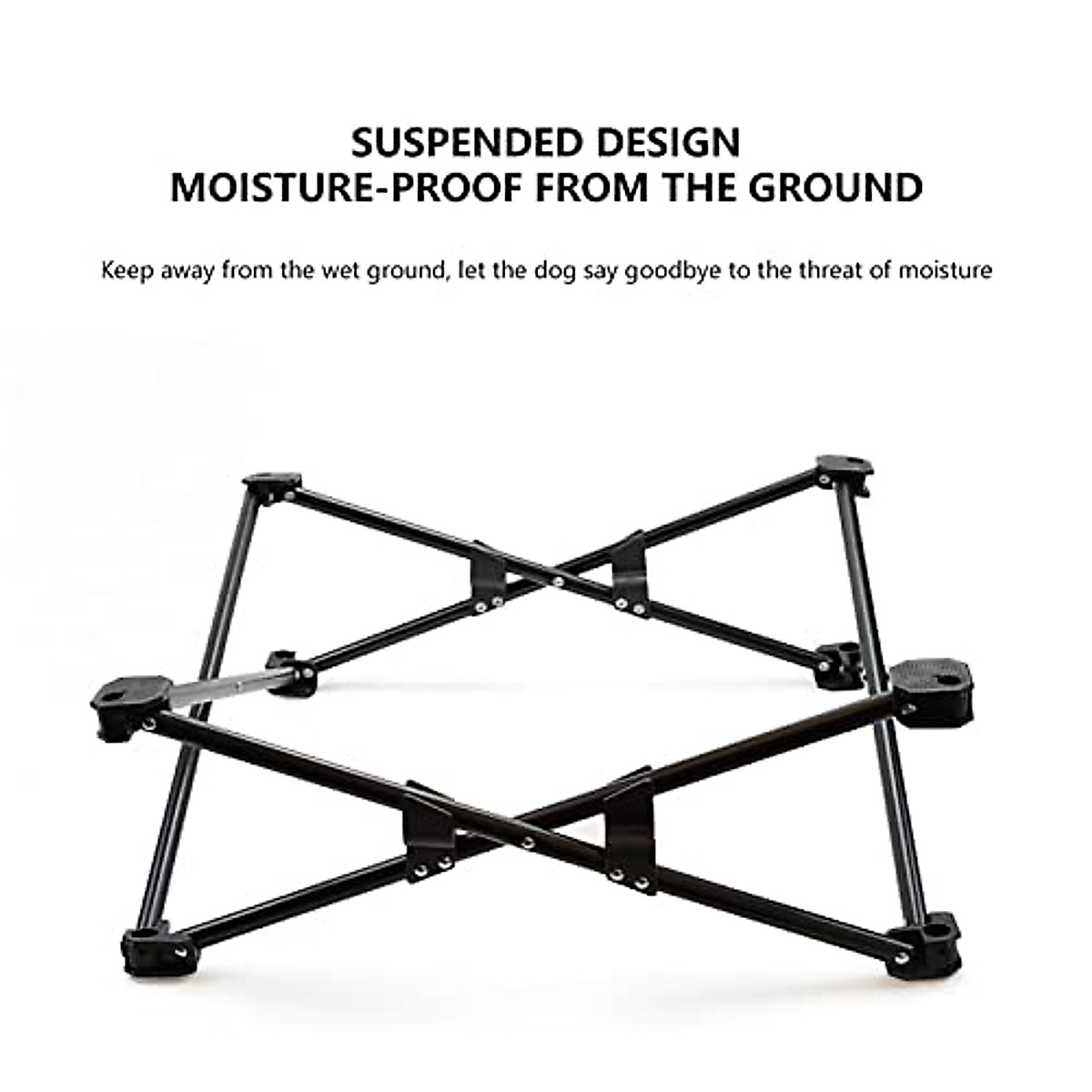 HYLK Elevated Dog Bed, Foldable Pet Bed, Indoor Outdoor Pet Camping Raised Cot, Stable Durable Frame Breathable Mesh, for Cats Small Medium Dogs Grey-M