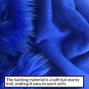 Bianna Royal Blue Luxury Faux Fur Fabric, 60 inches Wide Options, American Seller, Luxury Shag Shaggy Material for Crafting, Sewing, Costumes, Fursuits, Home Decor (8x8 inches)