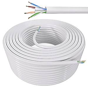 Cat 6 Outdoor Ethernet Cable 328ft, Cat 6 UTP-Unshielded Twisted Pairs Cable 23AWG, Heavy Duty High Speed, Waterproof, Direct Burial, In-Ground, UV Resistant, Cat6 Internet Network Cable, Cat 6 300+ft