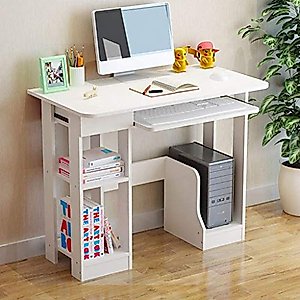 PP Modern Computer Desk with Storage Shelves Study PC Laptop for Small Spaces Save Your Place Office Writing Computer Desks Good Design Award
