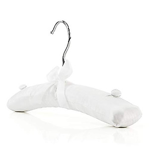 HANGERWORLD Pack of 3 Small Kids Satin Padded Hangers - 11.8inch Soft White Infant, Toddler and Baby Hangers for Nursery Closet