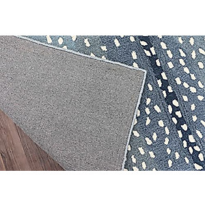 Wallard Design Antelope Cheetah Blue Animal Contemporary Handmade 100% Woolen Area Rugs & Carpets (8'x10')