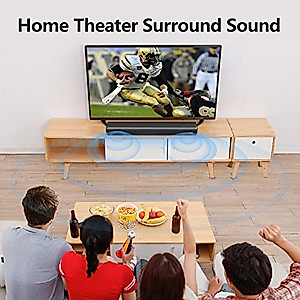 Passau Sound Bars for TV Speaker with Full-Range Divers, Bass/Treble Adjustable, Bluetooth 5.1, USB, AUX Inputs, 5 EQ TV Soundbar for Projector PC Home Theater 3D Surround Sound System-22.4 Inch